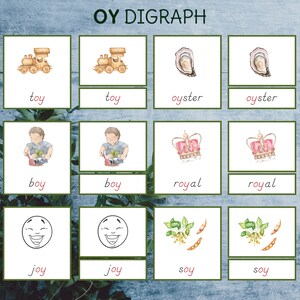 Montessori Printable Digraph 3-part Cards. Green Series Activity. - Etsy