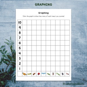 Insects Preschool Printable Graphing. Kindergarten Math Activity. - Etsy