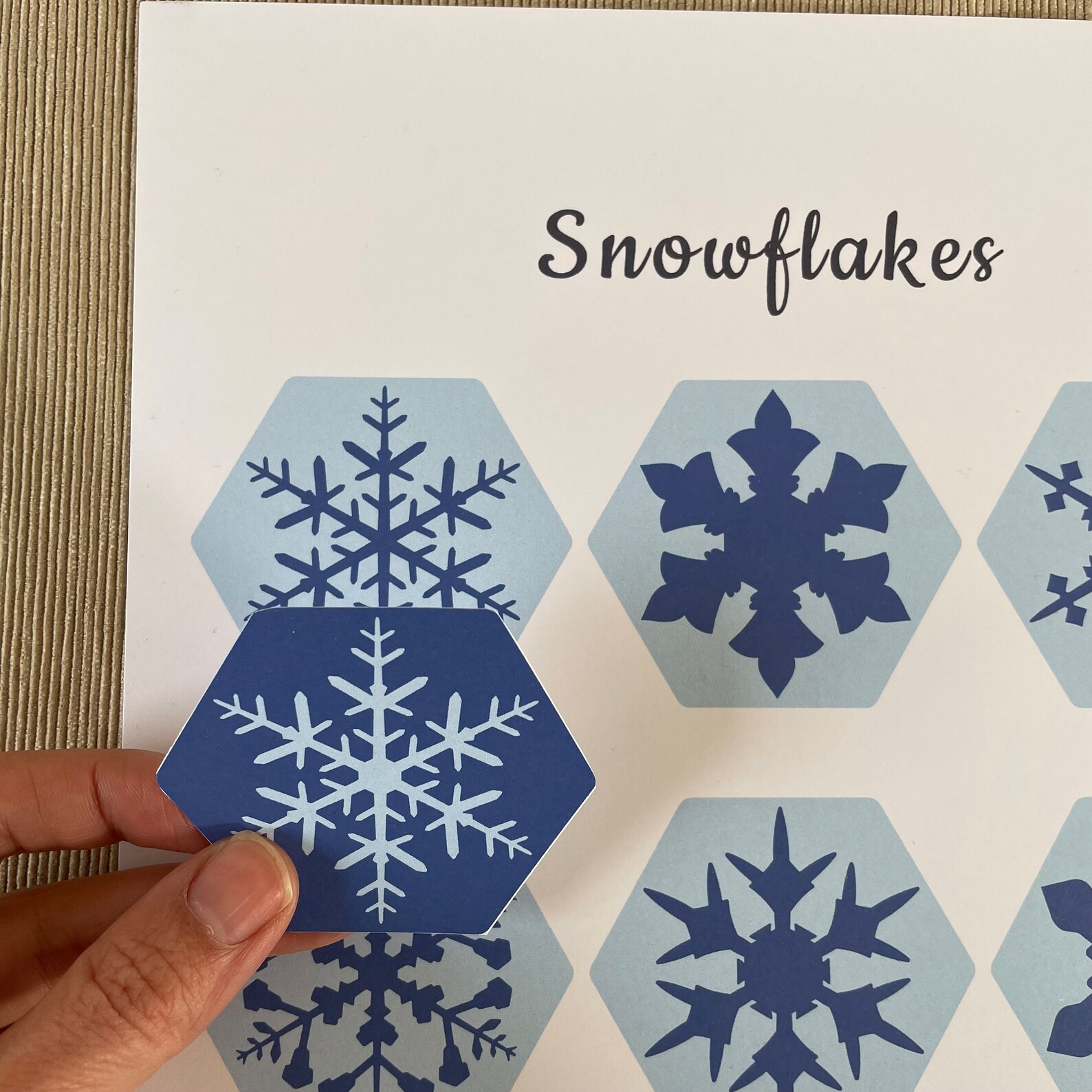 Snowflake Preschool Printable Shadow Matching Activity. Montessori ...