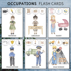 Occupations Cards. Professions Printable Flash Cards. - Etsy