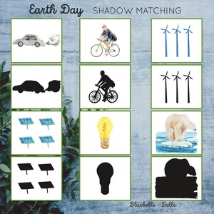 Earth Day Shadow Matching Cards. Montessori Preschool Printable ...