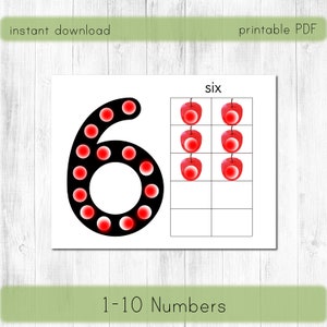 Do a Dot Number Preschool Worksheets. Montessori Counting Printable. - Etsy