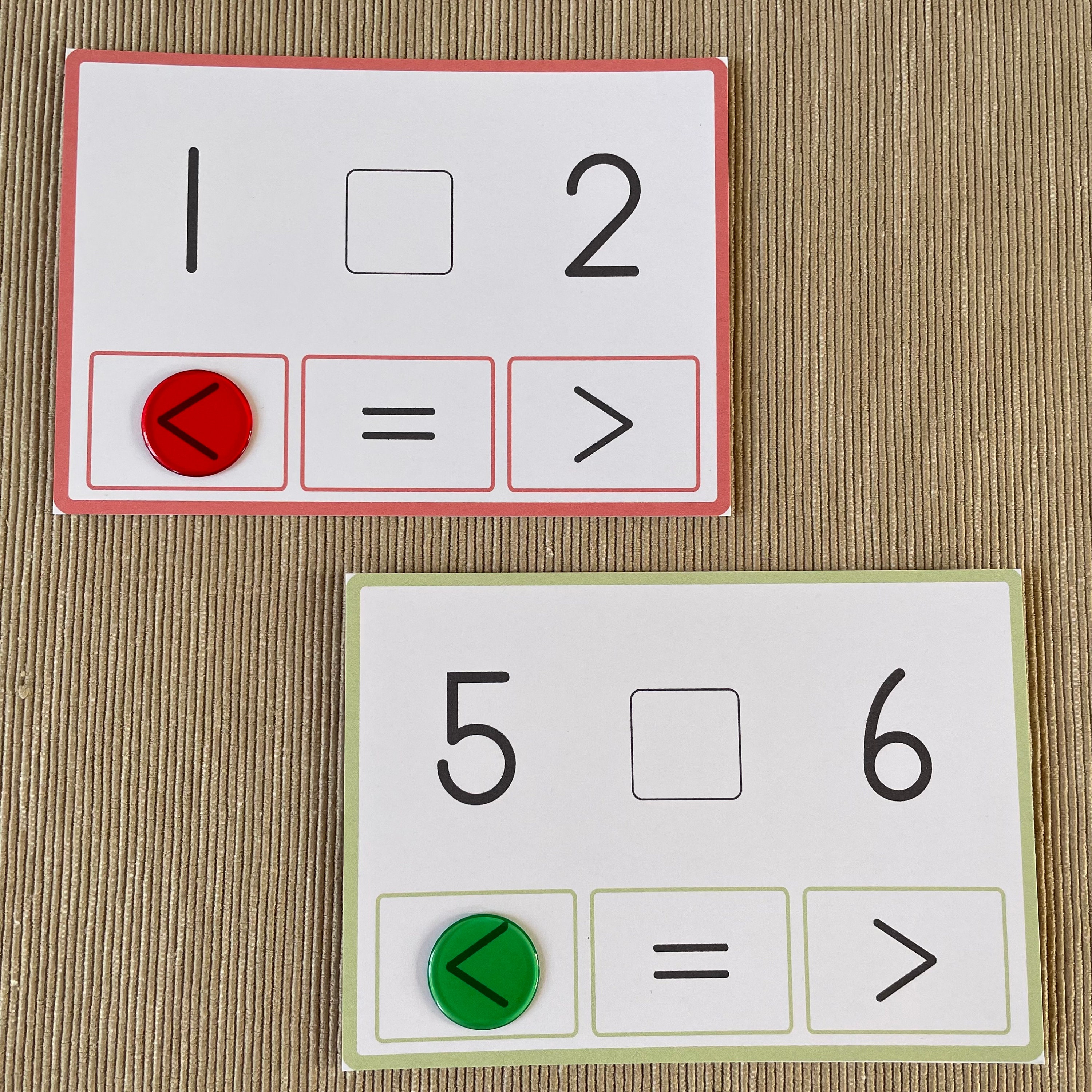Comparing Numbers 1-10 Clip Cards. More Than Less Than Preschool and ...