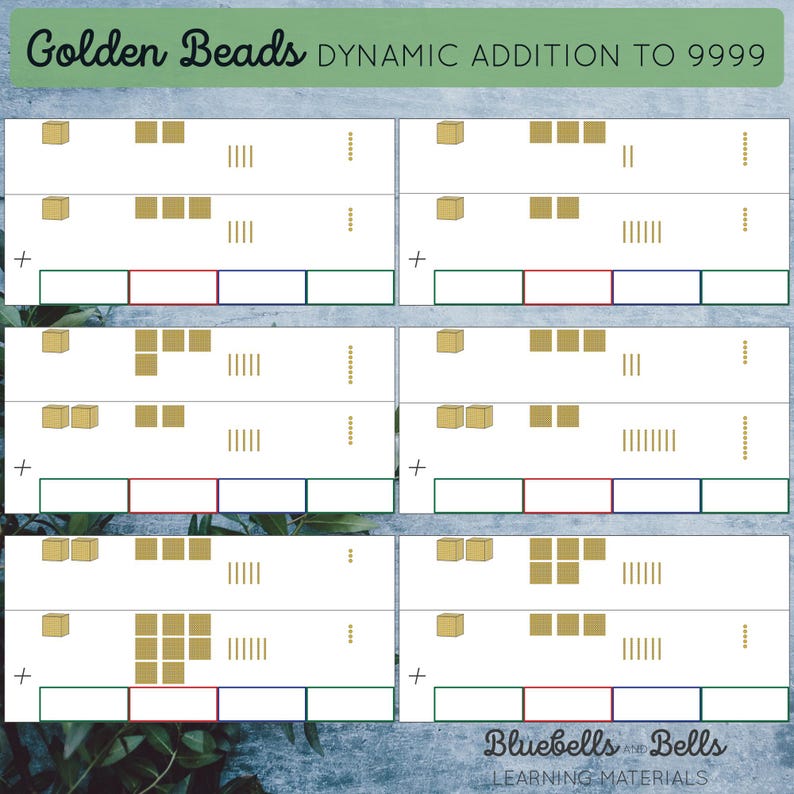 Montessori Golden Beads Addition Dynamic to 9999 Task Cards - Etsy