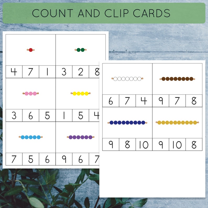 Montessori Colored Bead Stair Printables. Preschool Math - Etsy