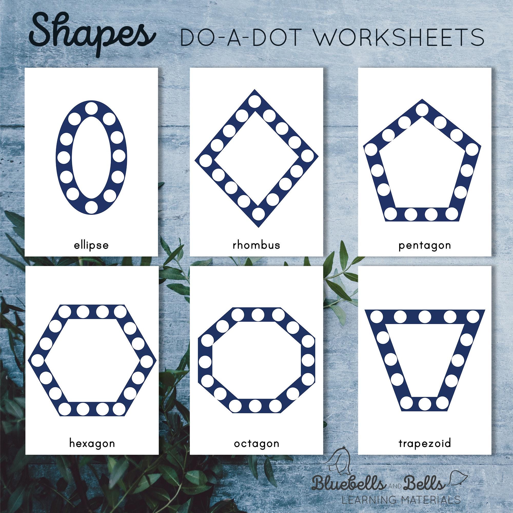 Shapes Preschool Printable Worksheets. Montessori Do a Dot Toddler ...