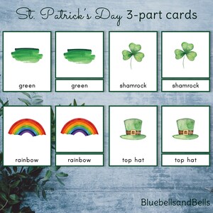 St. Patrick's Day Montessori Printable 3-part Cards. Preschool and ...