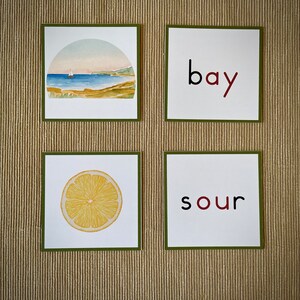 Montessori Printable Green Series Word and Picture Matching Cards ...