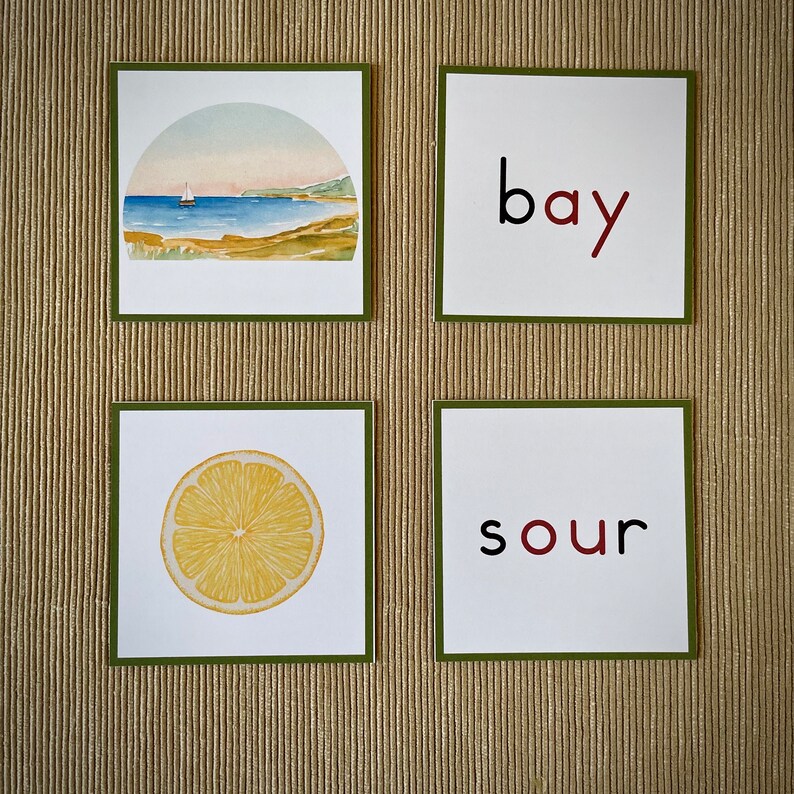 Montessori Printable Green Series Word and Picture Matching Cards ...