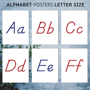 Montessori Alphabet Posters D'nealian Font Letter Size. - Etsy