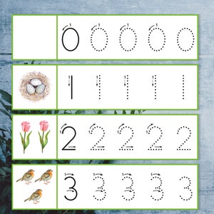 Spring Printable Number Tracing Strips. Spring Preschool and ...