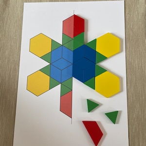 Snowflake Pattern Blocks Symmetry. Winter Preschool and Kindergarten ...