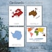 Continents Flash Cards and World Map. Montessori Printable for ...