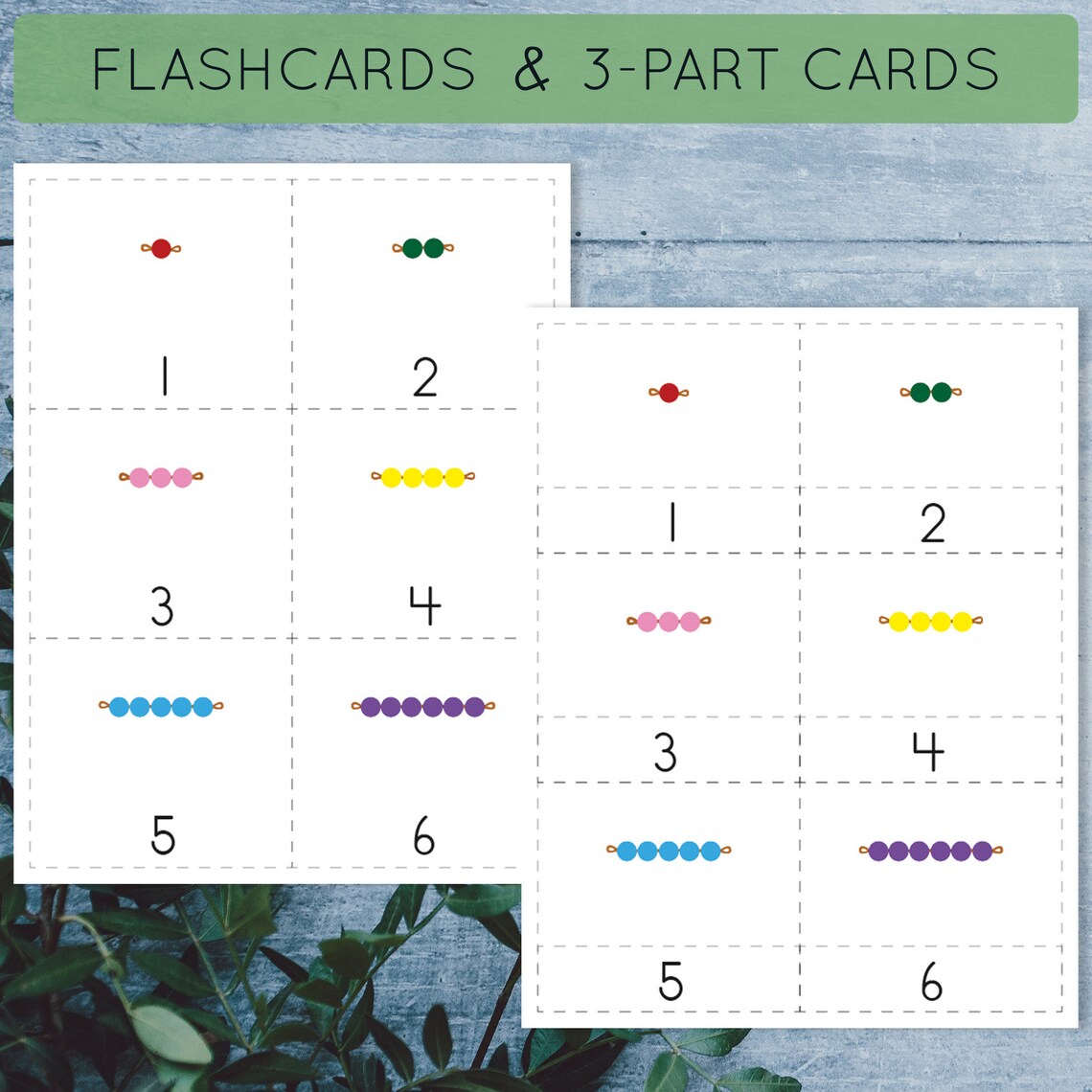 Montessori Colored Bead Stair Printables. Preschool Math - Etsy