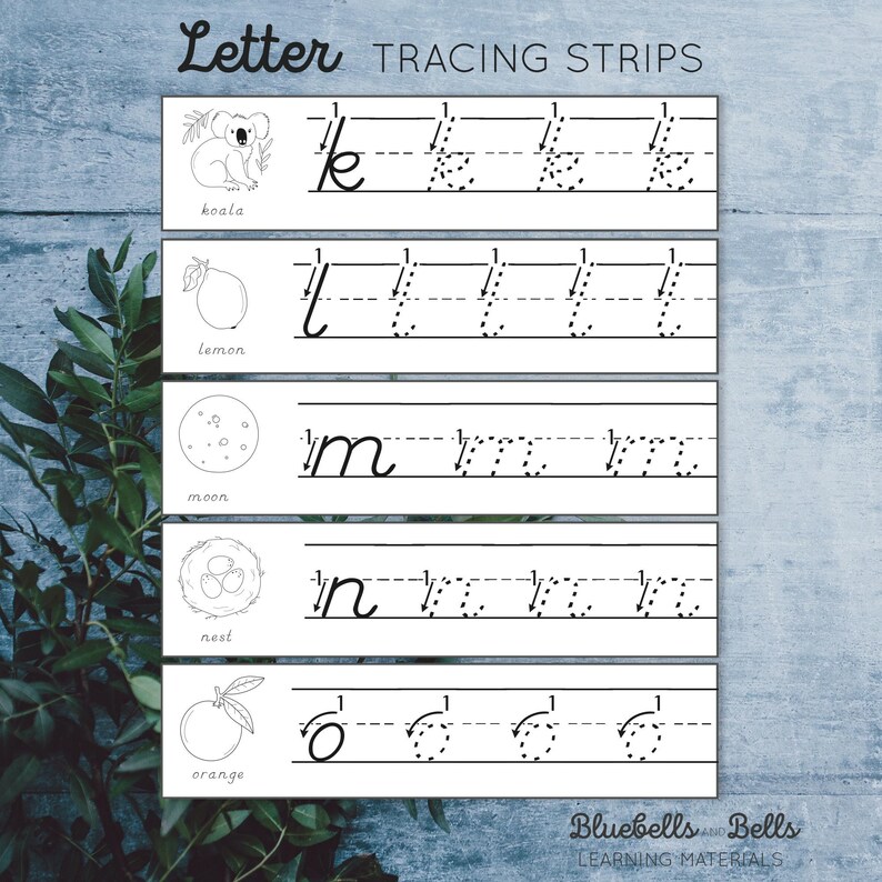 Letter Tracing Worksheets D'nealian. Montessori Manuscript Handwriting ...