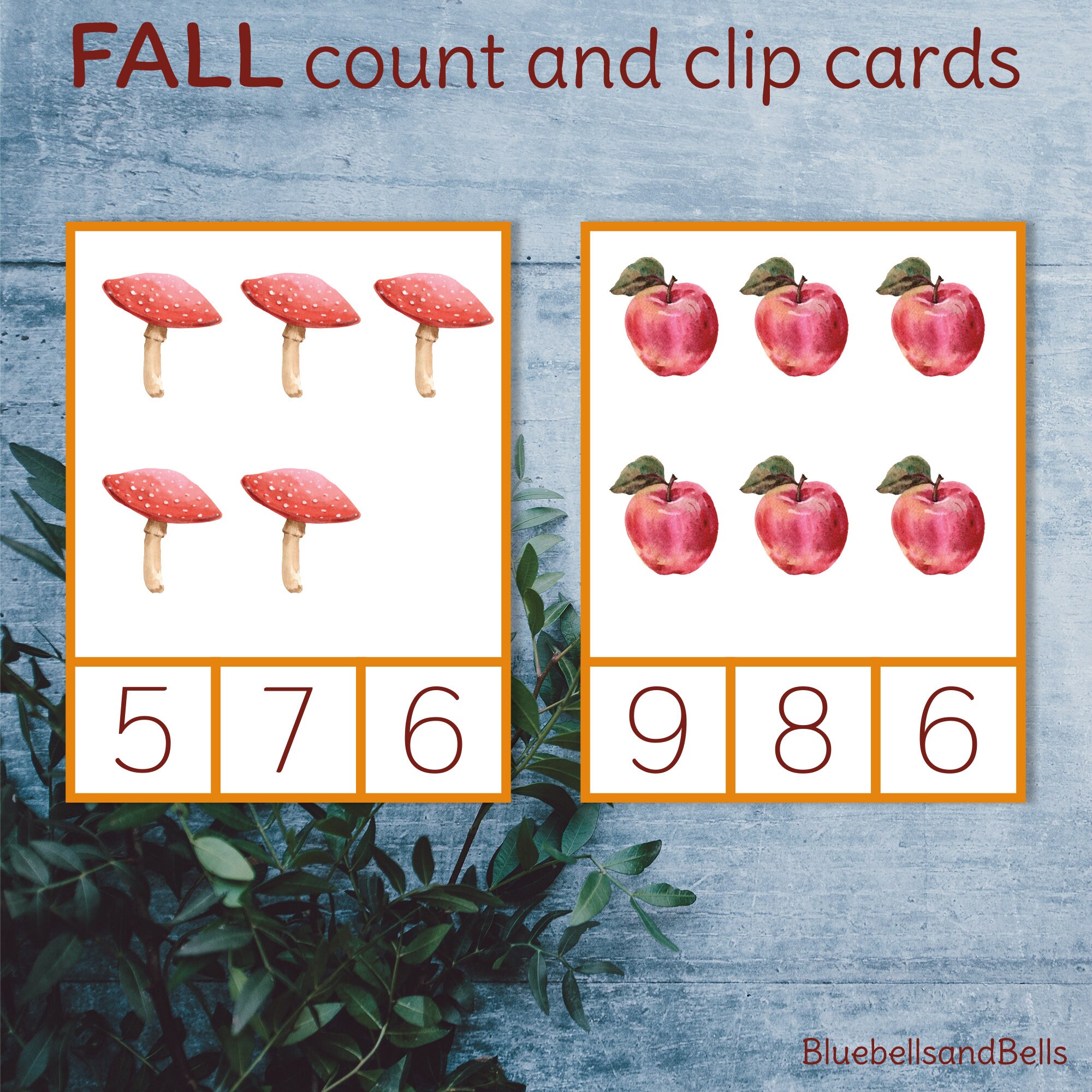Autumn Preschool Printable Count and Clip Cards 1-10. - Etsy UK