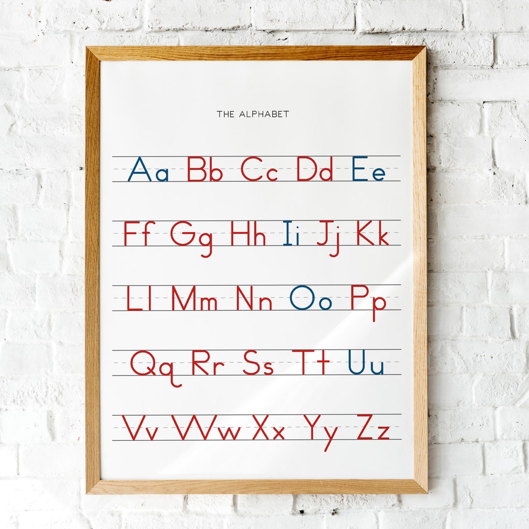 Montessori Alphabet Poster Lined. - Etsy