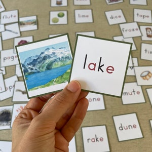 Silent E Montessori Green Series Picture Word Matching Activity. - Etsy