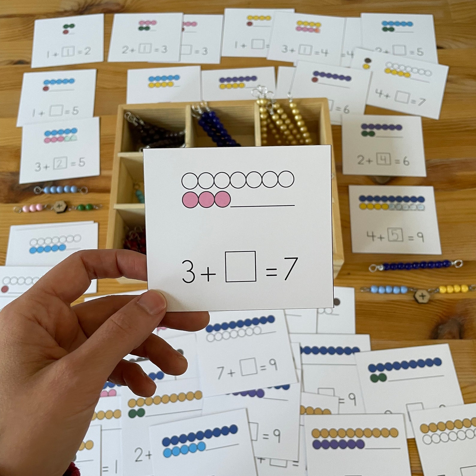 Montessori Beads Addition Printable. Kindergarten Number Bonds Activity ...