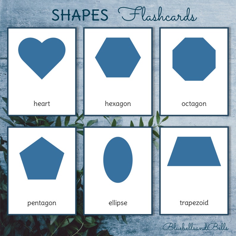 Montessori Printable Shapes Flash Cards. Preschool Matching - Etsy