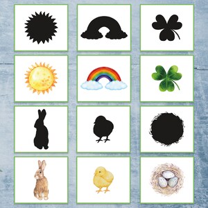 Spring Shadow Matching Cards. Montessori Printable. - Etsy