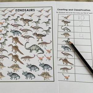 Dinosaur Preschool Graphing Activity. Math Printable for Kindergarten ...