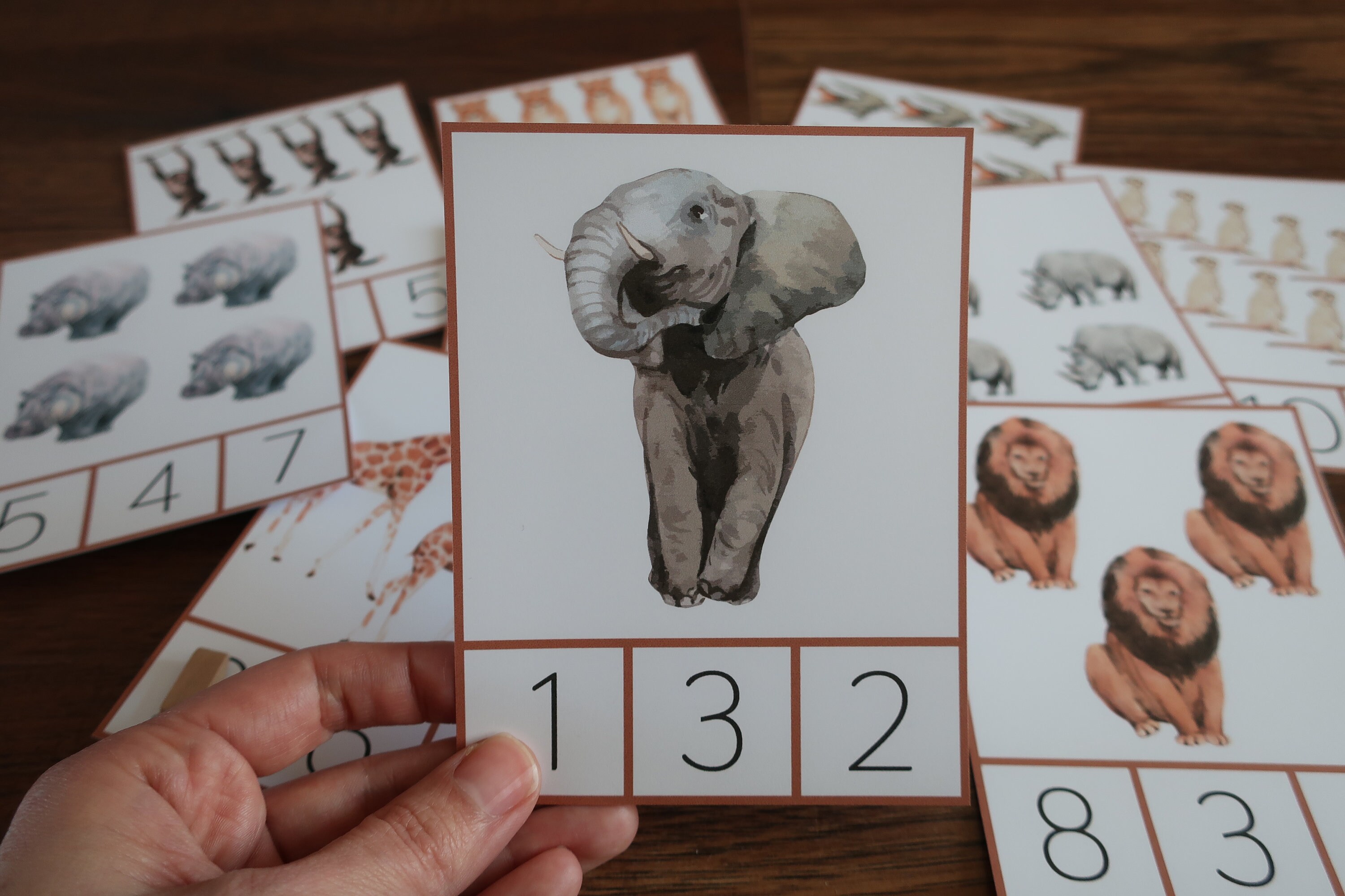 Africa Animal Printable Count and Clip Cards 1-10. Preschool - Etsy