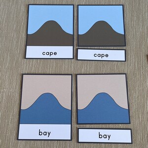 Land and Water Forms 3 Part Cards. Montessori Geography Printable. - Etsy