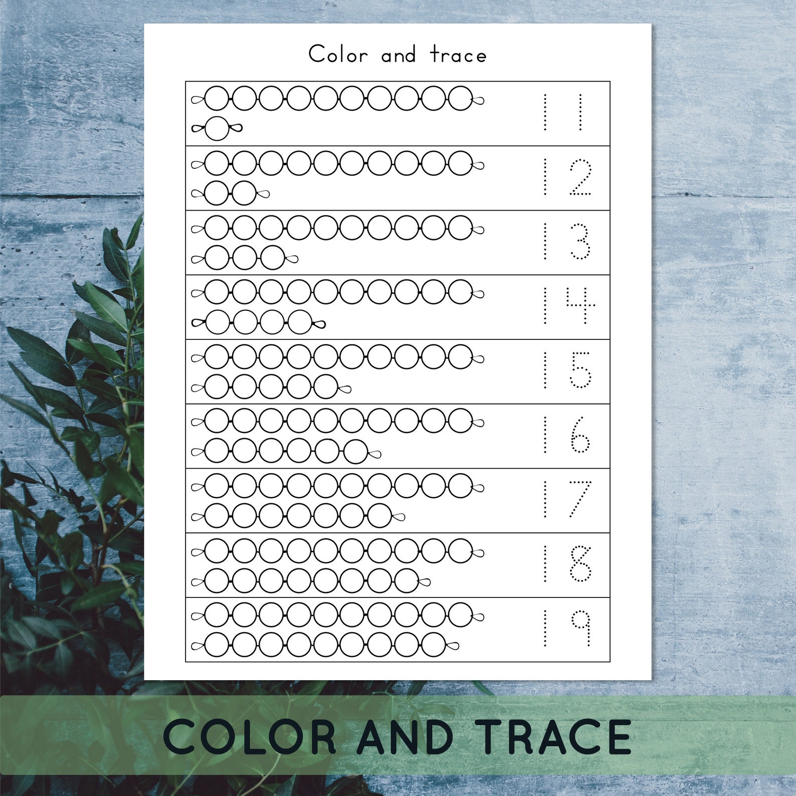 Montessori Teen Beads Printable Cards and Worksheets. - Etsy