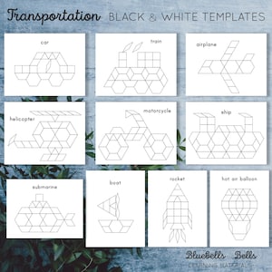 Transportation Pattern Blocks Templates. Preschool and Kindergarten ...