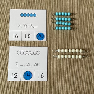 Montessori Bead Bar Skip Counting Clip Cards. Multiplication ...
