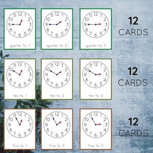 Telling Time Cards Second Level Words. Montessori Printable Clock ...
