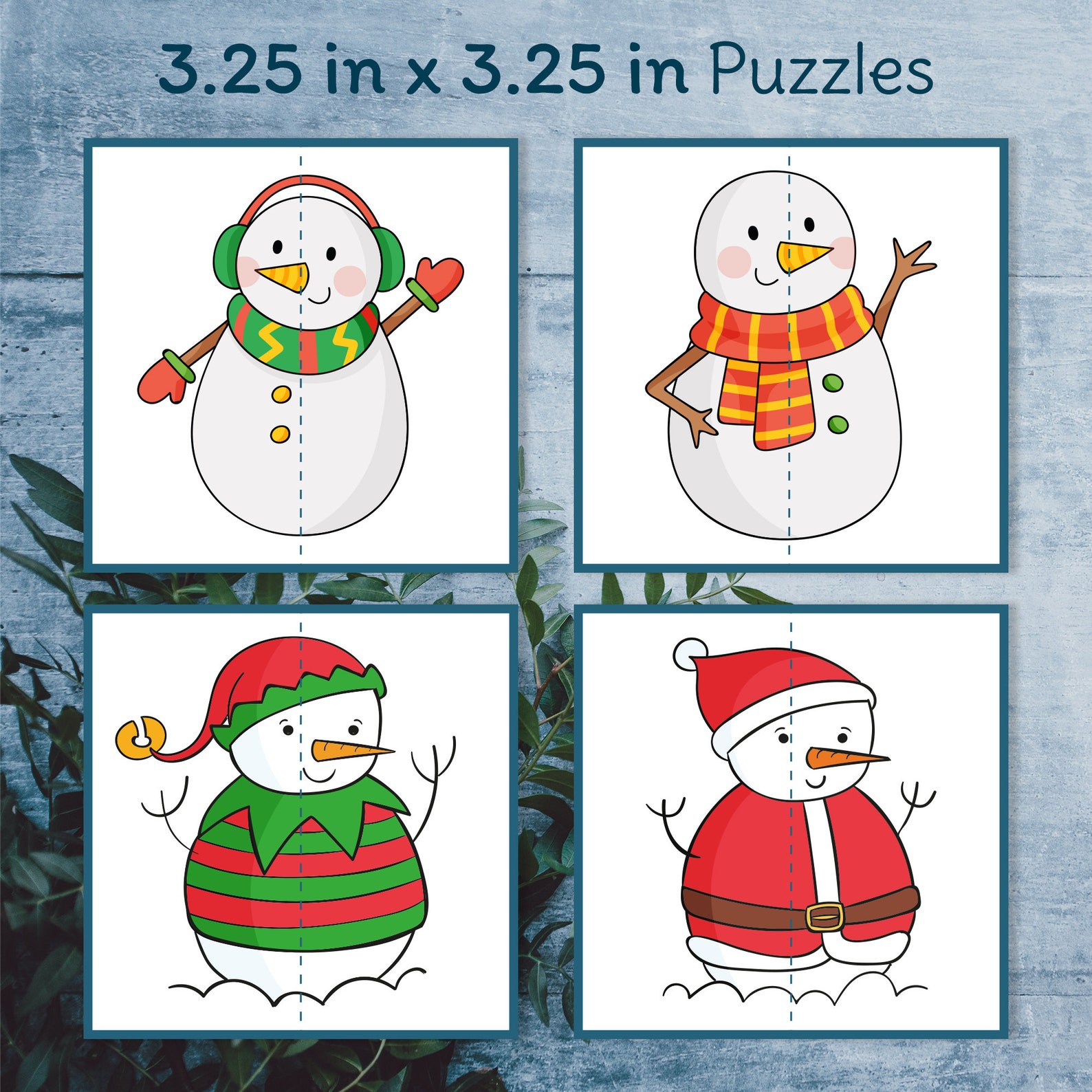 Snowman Printable Puzzles for Toddlers and Preschoolers. - Etsy