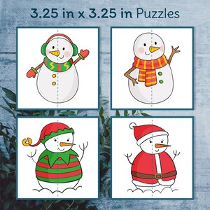 Snowman Printable Puzzles for Toddlers and Preschoolers. Winter ...
