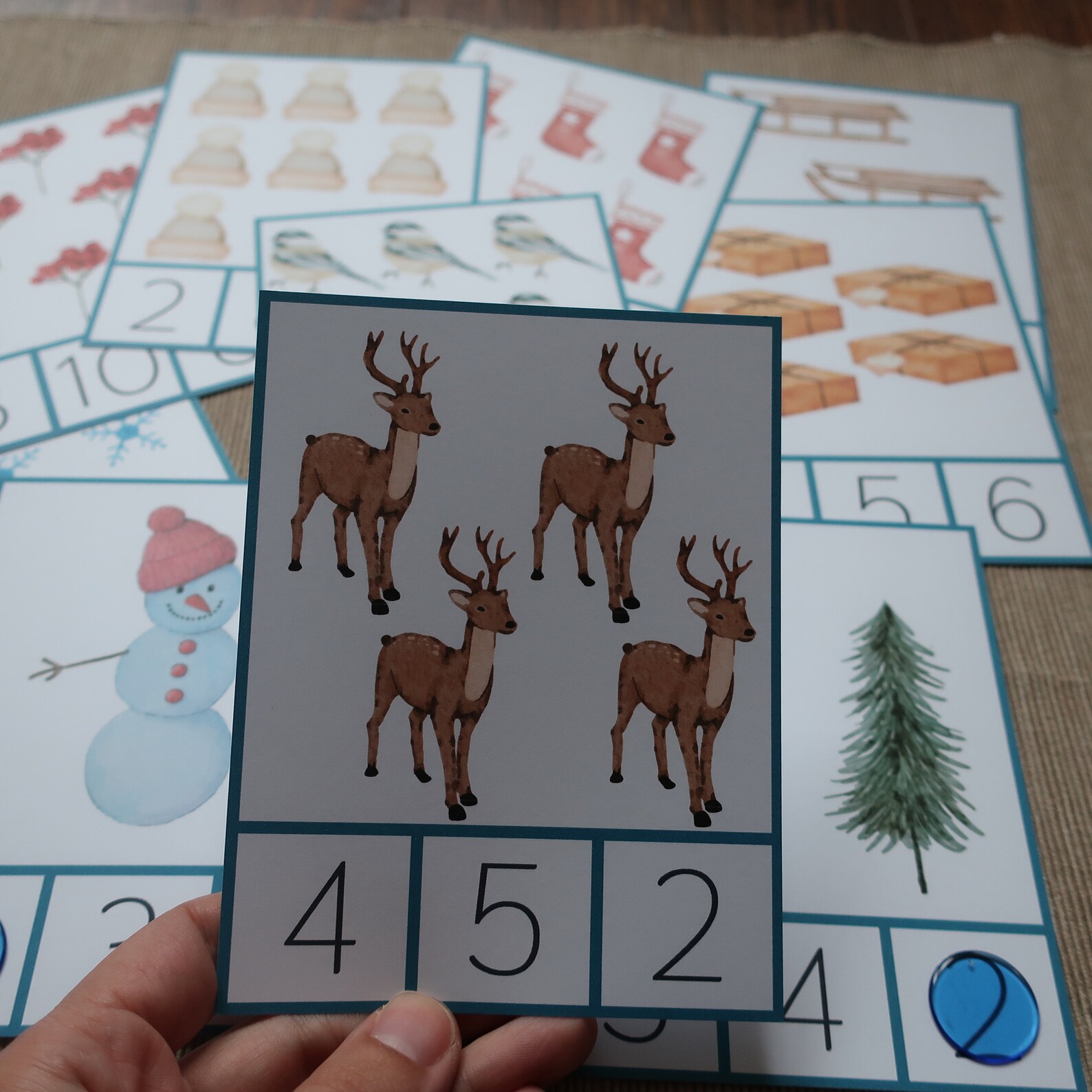 Winter Preschool Printable Count and Clip Cards. Christmas | Etsy