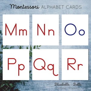 Montessori Alphabet Cards Printable. Letter Flash Cards Digital ...