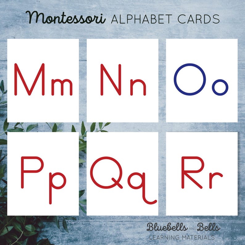 Montessori Alphabet Cards Printable. Letter Flash Cards Digital ...