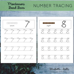 Montessori Bead Stair Number Tracing Worksheets. Kindergarten ...