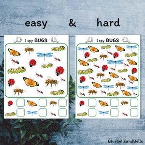 Printable I Spy Bugs. Insect Activity Preschool. Kindergarten Counting ...