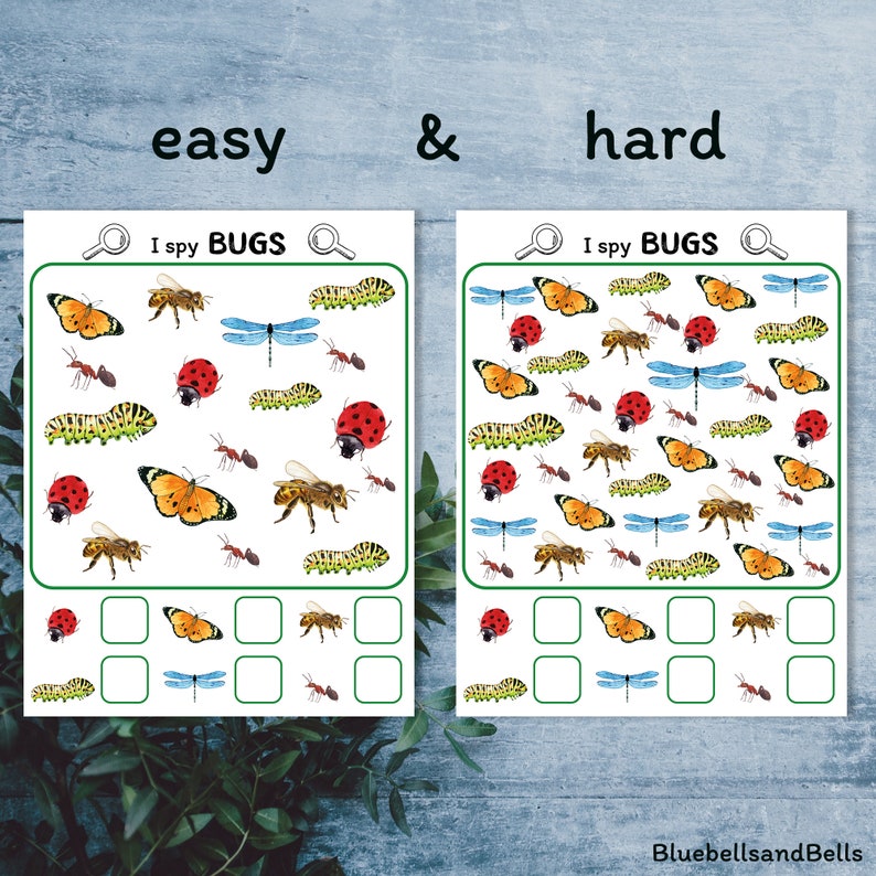 Printable I Spy Bugs. Insect activity preschool. Kindergarten | Etsy