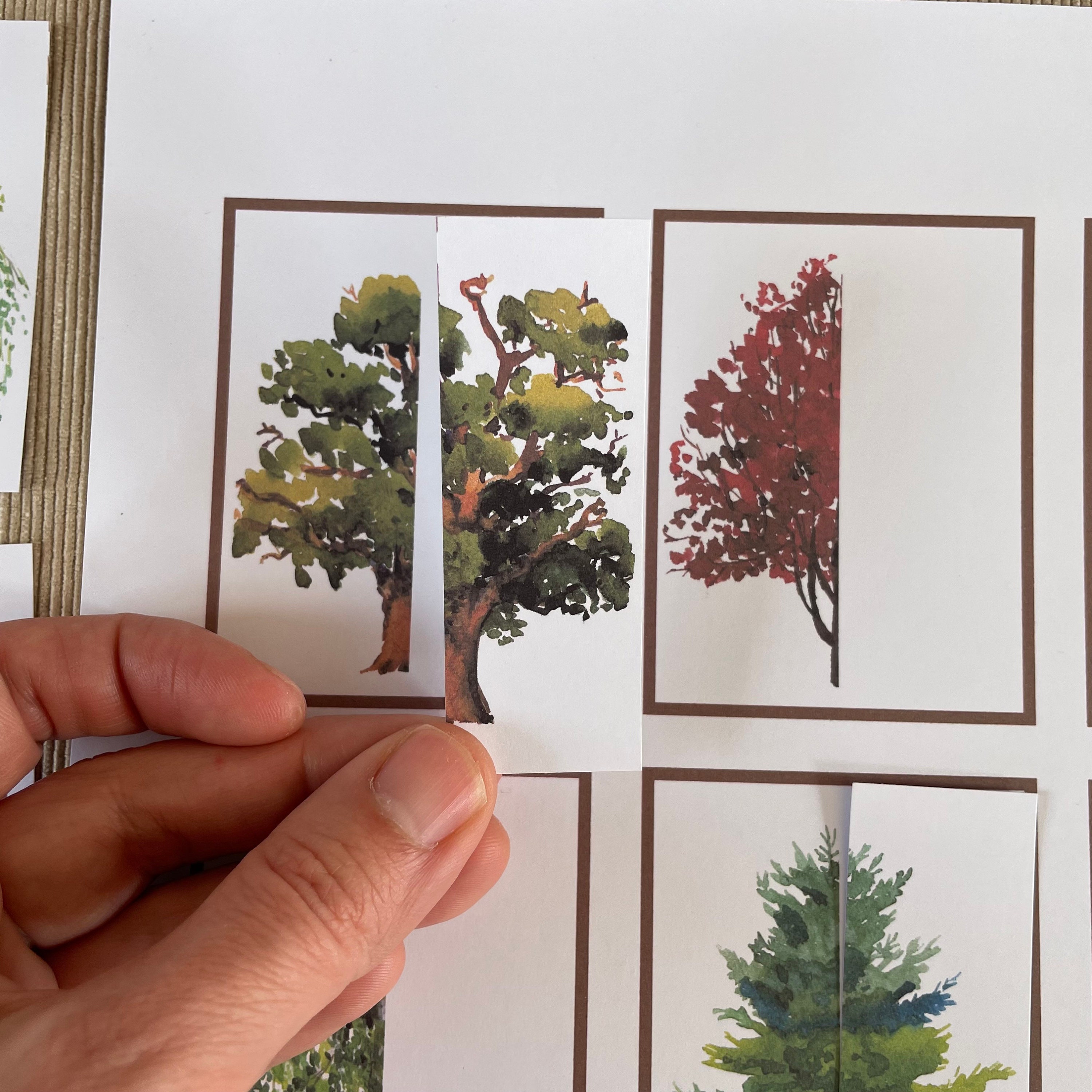 Toddler Puzzle Trees Halves Matching. Montessori Printable Busy Book ...