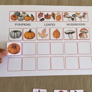 Fall Preschool Montessori Printable Category Sorting Activity. Toddler ...