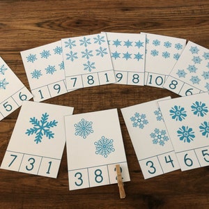 Snowflake Preschool Activities. Montessori Winter Printable. - Etsy
