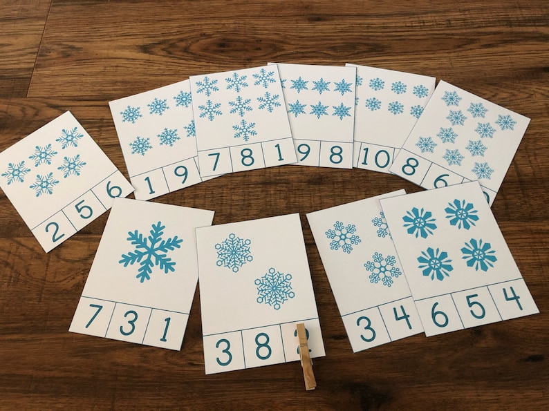 Snowflake Preschool Activities. Montessori Winter Printable. | Etsy