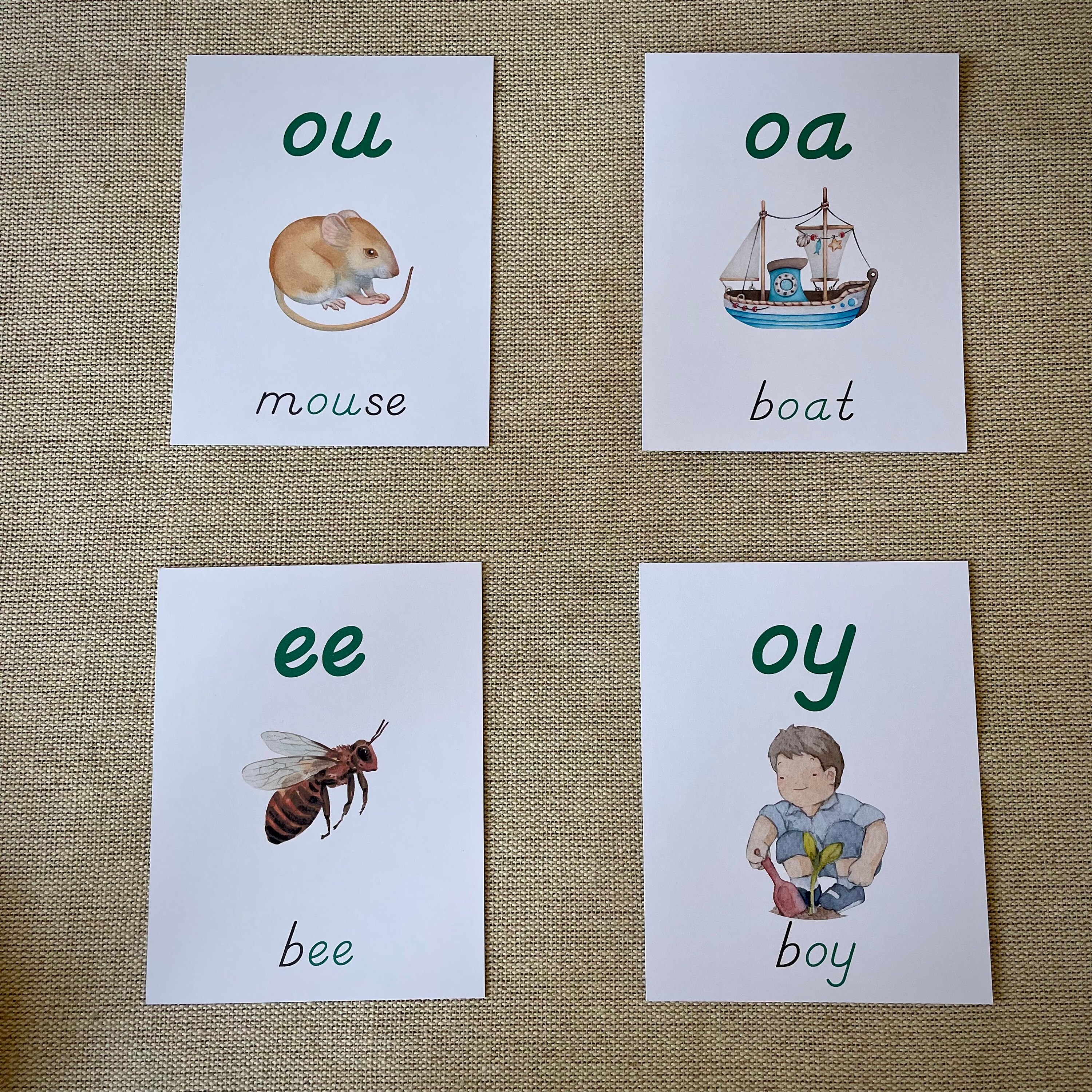 Digraph Cards Printable. - Etsy