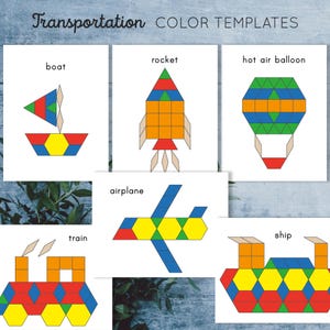 Transportation Pattern Blocks Templates. Preschool and Kindergarten ...