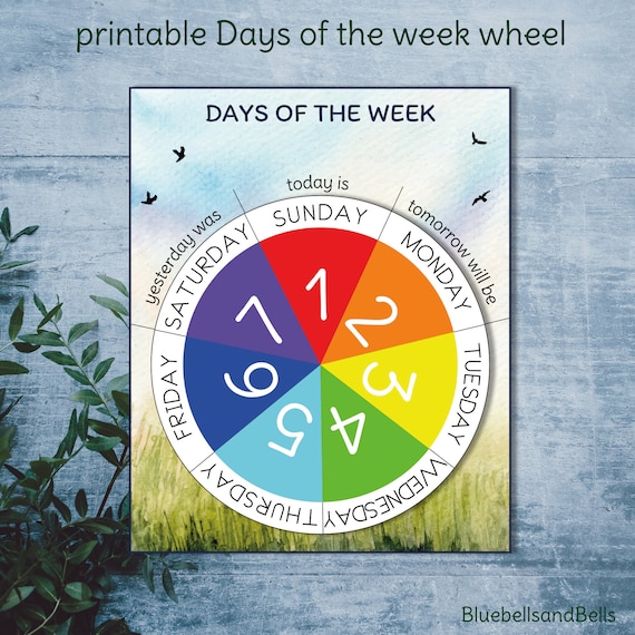 Printable Rainbow Days Of The Week And Color Wheels