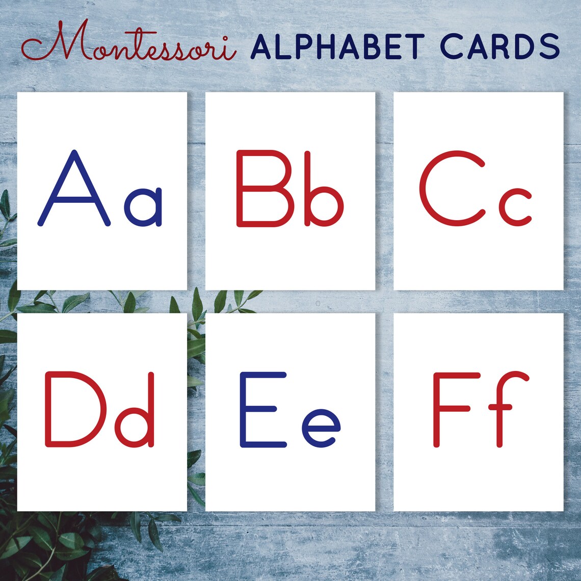 Montessori Alphabet Cards Printable. Letter Flash Cards | Etsy