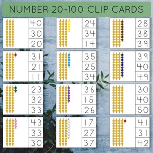 Montessori Printable Ten Boards Cards and Worksheets. Montessori Beads ...