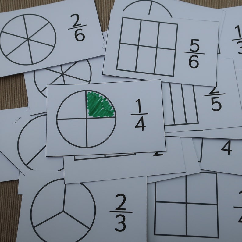 Fractions Preschool and Kindergarten Activities 1-6. Montessori 3-part ...